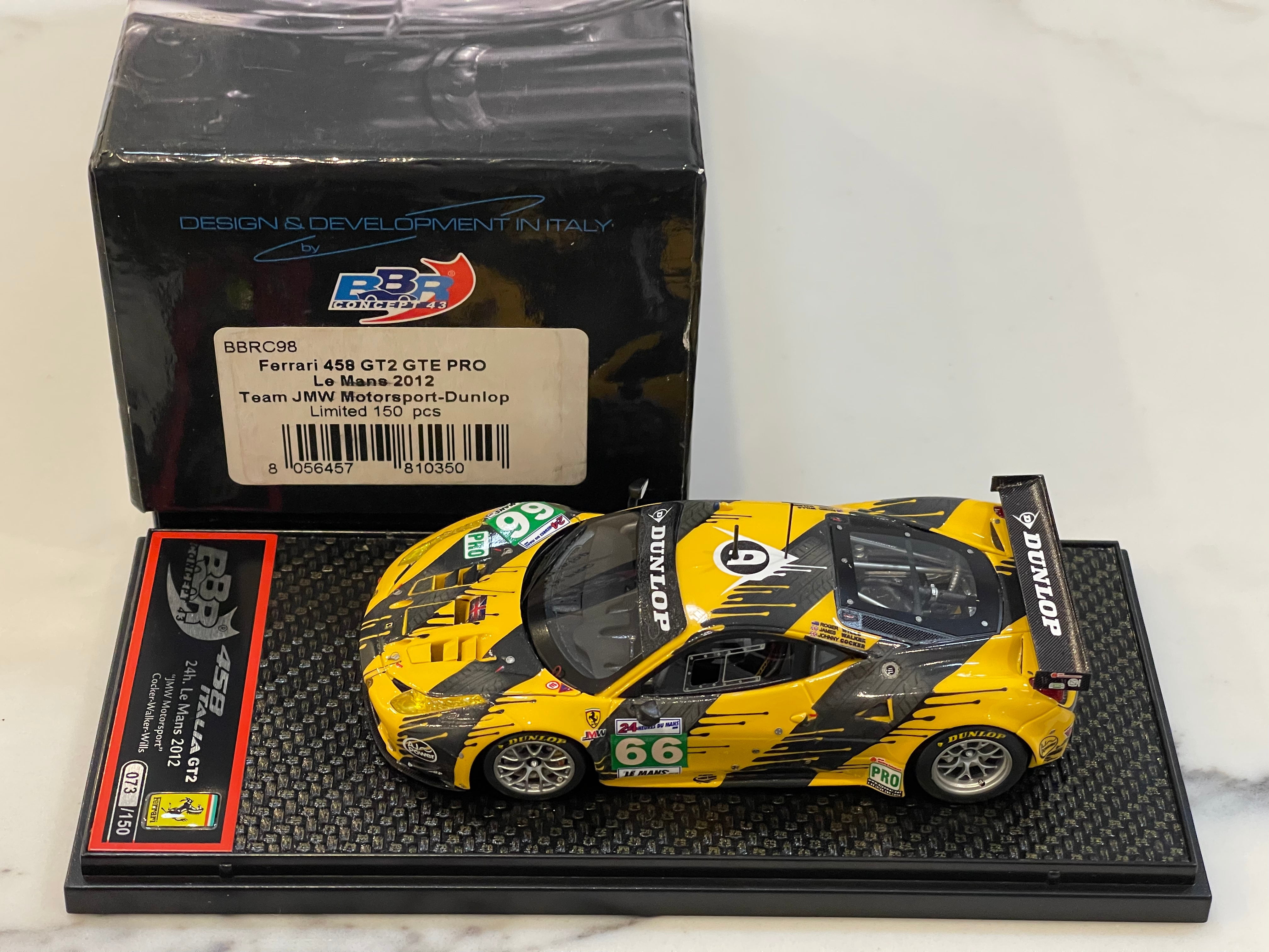 BBR 1/43 Ferrari 458 Italia GT2 GTE Pro 24 Hours Le Mans 2012 Yellow No. 66 BBRC98 - Walmart.com