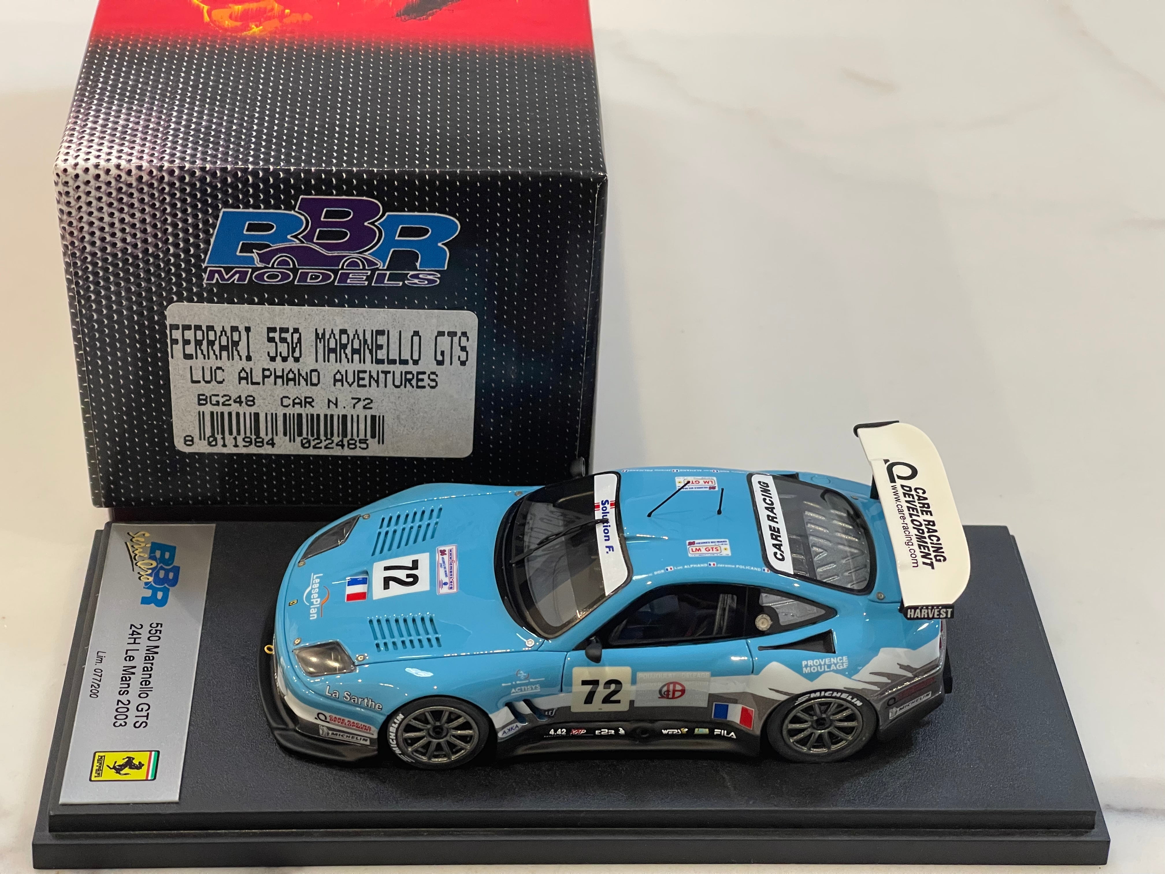 BBR 1/43 Ferrari 550 Maranello GTS 24 Hours Le Mans 2003 Light Blue No ...