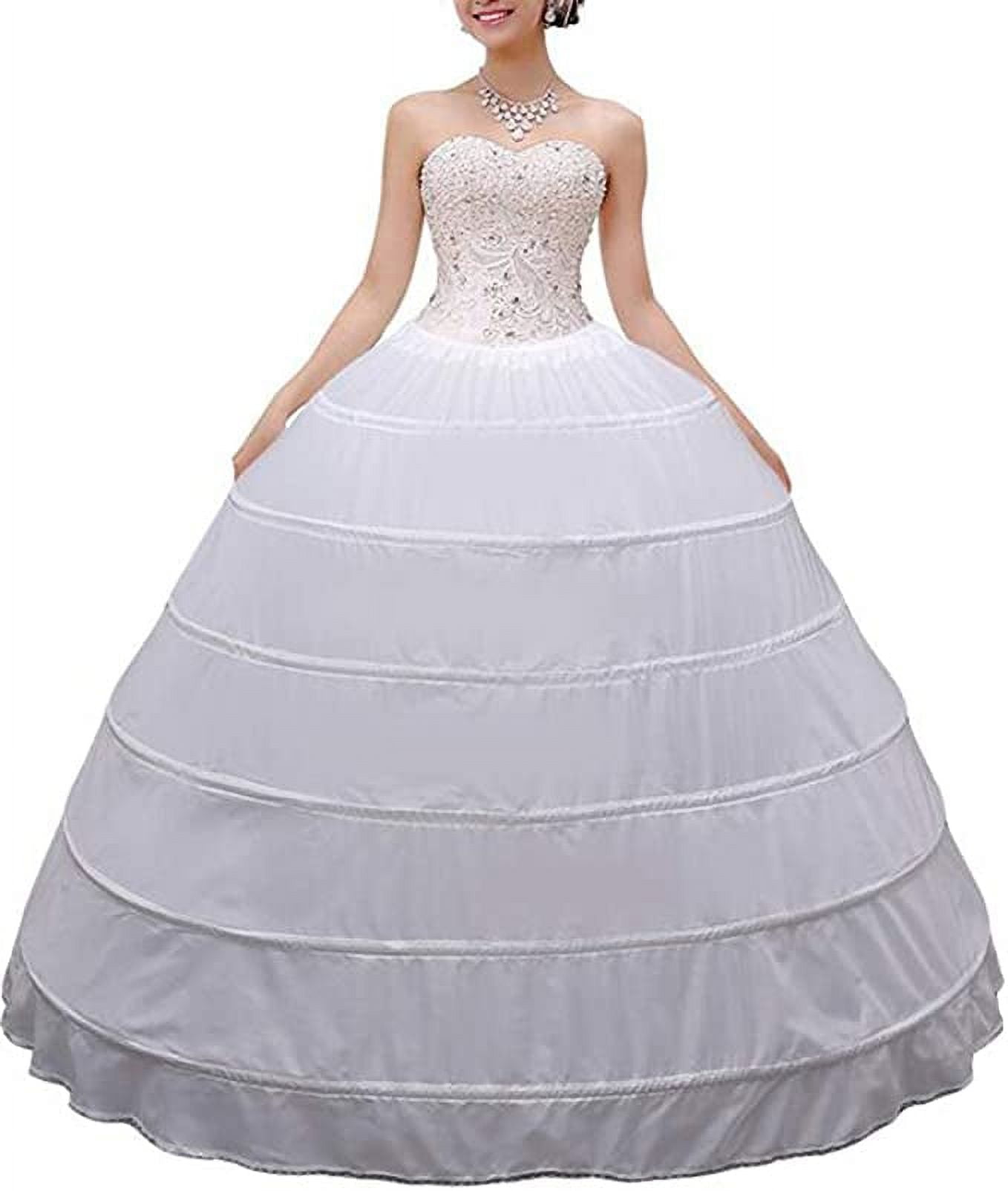 BBSET Women's Full Length Crinoline Petticoat, 6 Hoop Skirt Slips for ...