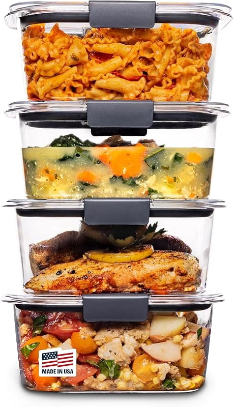 BBTS Food Storage Containers BPA Free Airtight Lids Ideal for Lunch ...