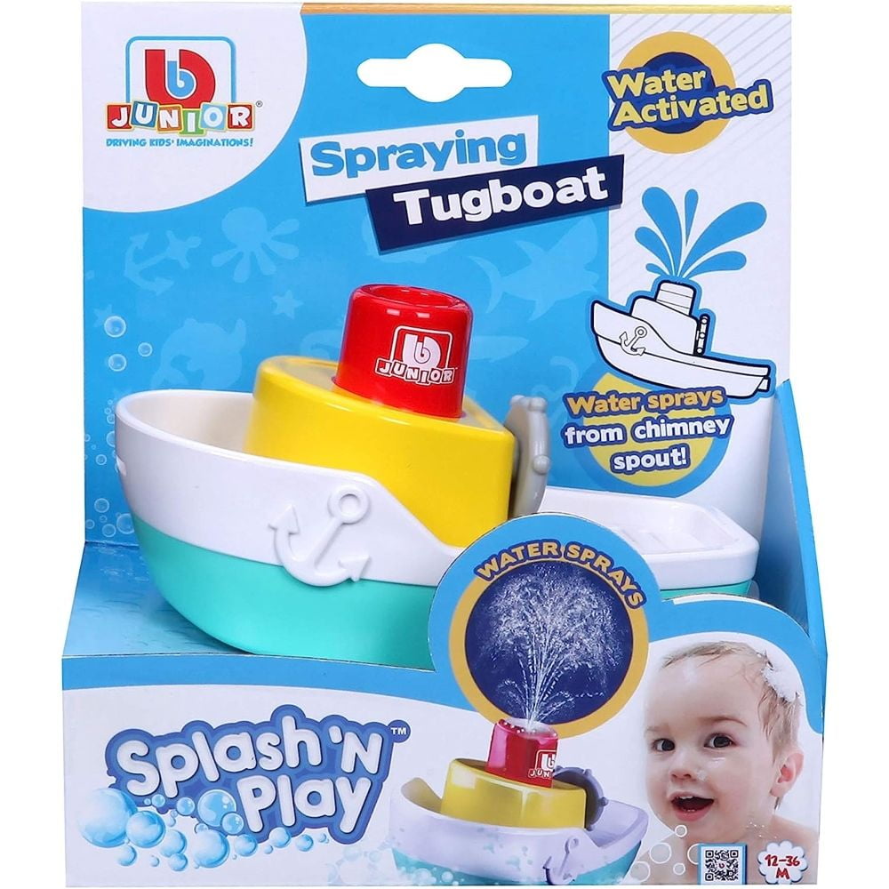 BBURAGO SPLASH N PLAY SPRAYING TUGBOAT 16-89003 TOY BATH WATER POOL ...