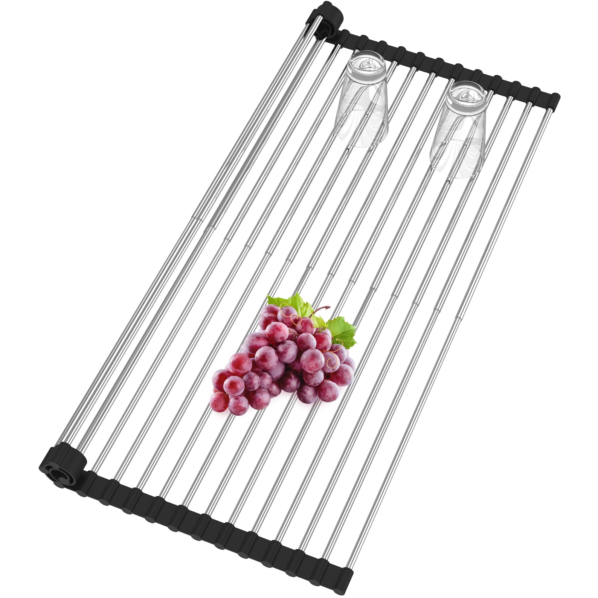 BBXTYLY Expandable Roll Up Dish Drying Rack,Over The Sink Drying Rack ...