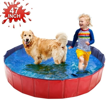 VISTOP Foldable Dog Pool, Hard Plastic Shell Portable Swimming Pool for ...