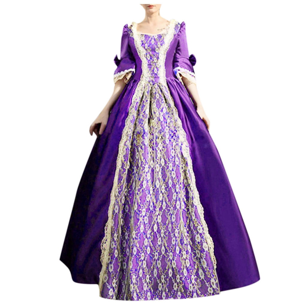 BBabaCats Women's Medieval Renaissance Dress Vintage Elegant Victorian ...