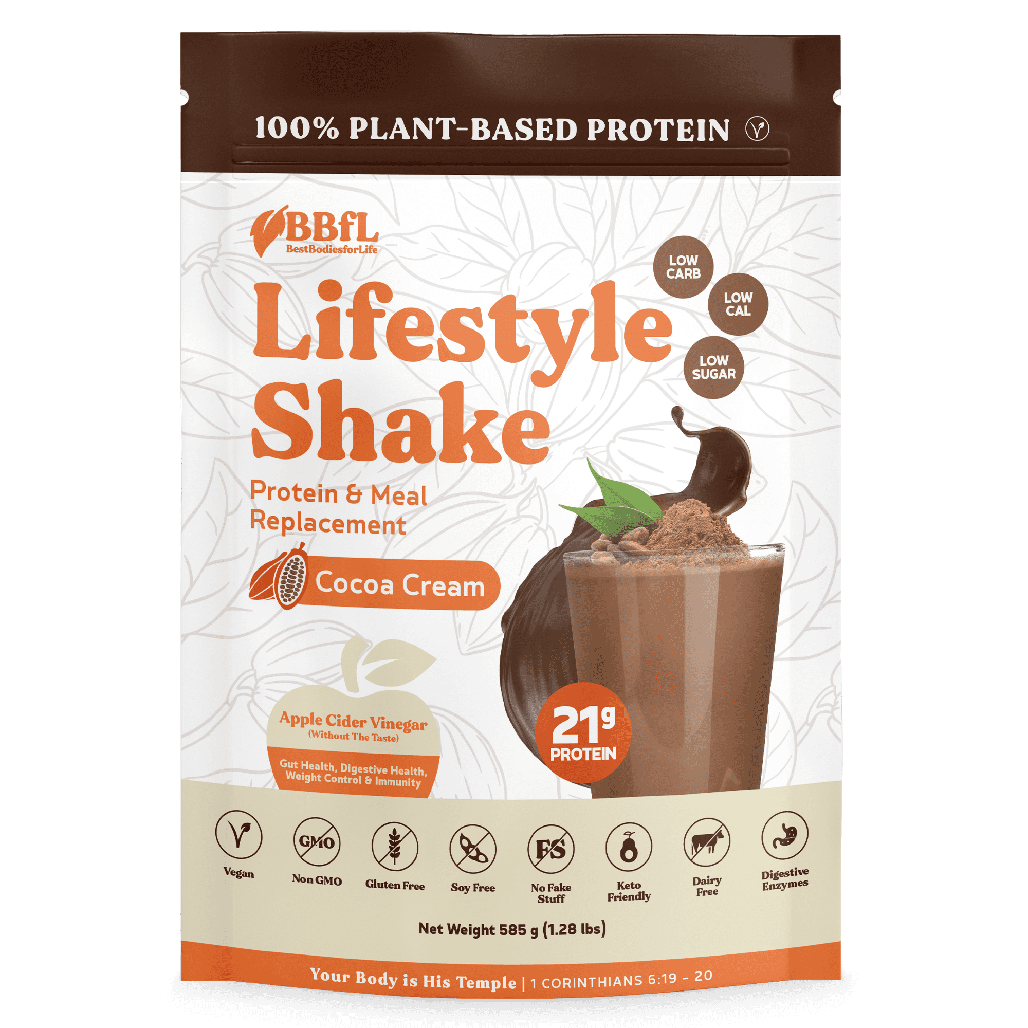 BBfL Protein Functional Powder, 21g Protein, 100% Vegan Plant Based, Apple Cider Vinegar ...