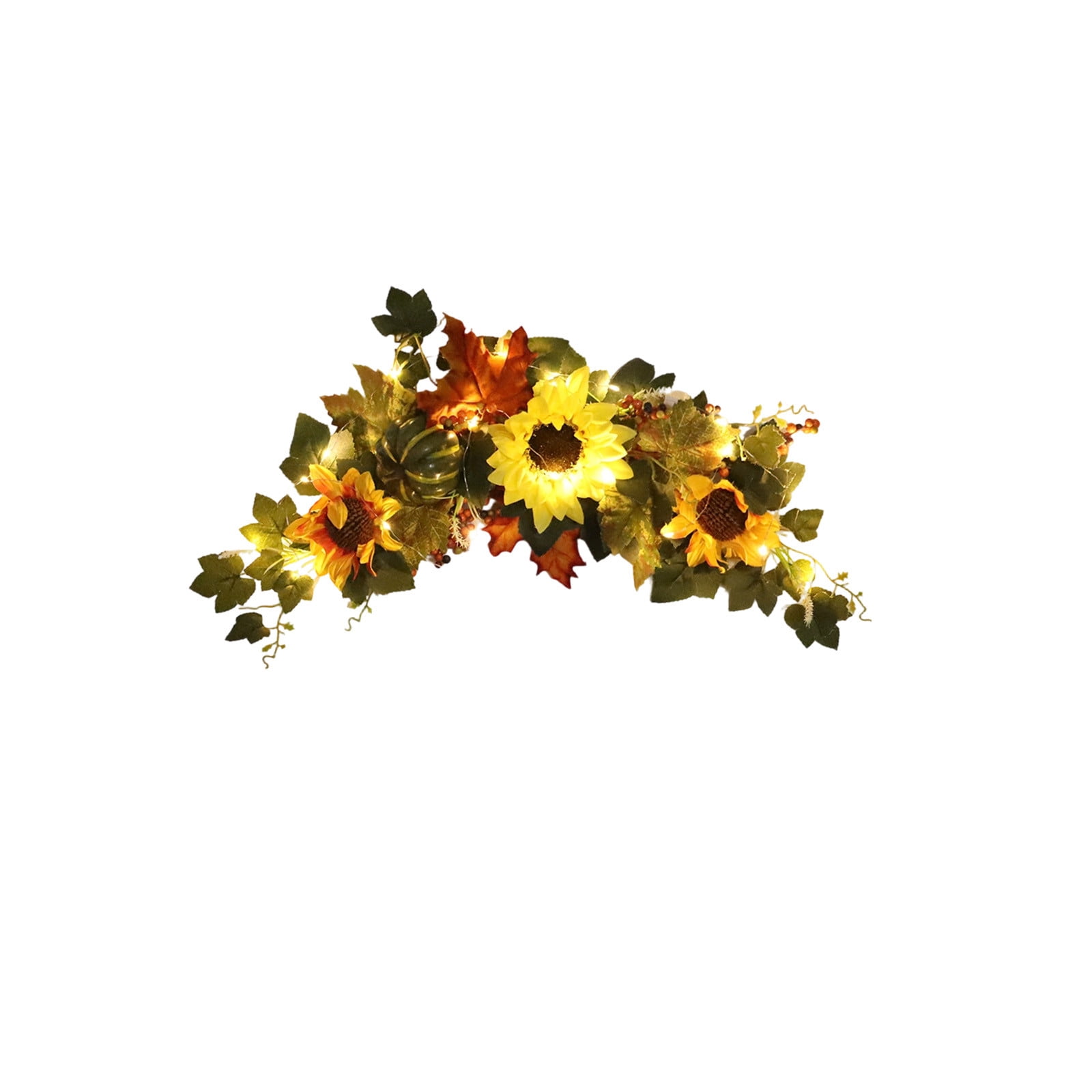 BBilaBu Fall Maple Leaf Garland with Sunflowers Berries,Fall Decor ...