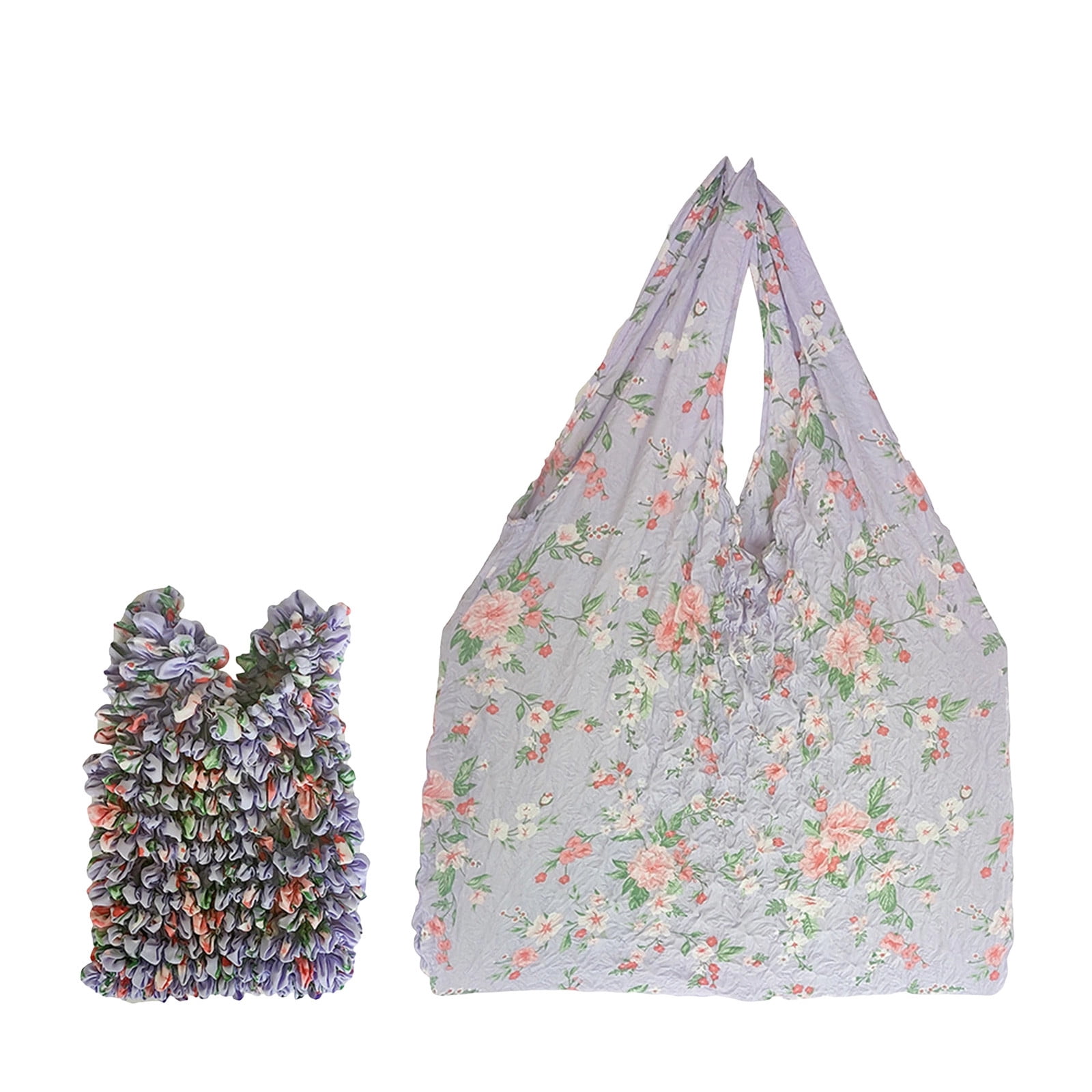 BBilaBu Magic Stretch Portable Flowers Foldable Handheld Bags,Pleated ...