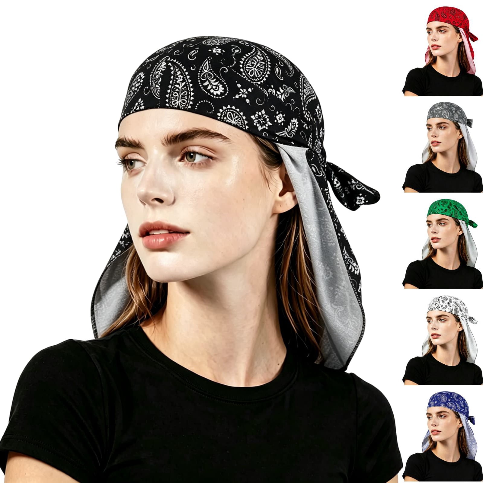 BByeadc Cap for Women，Men Unisex Paisley Print Bandana Skull Cap, Quick ...