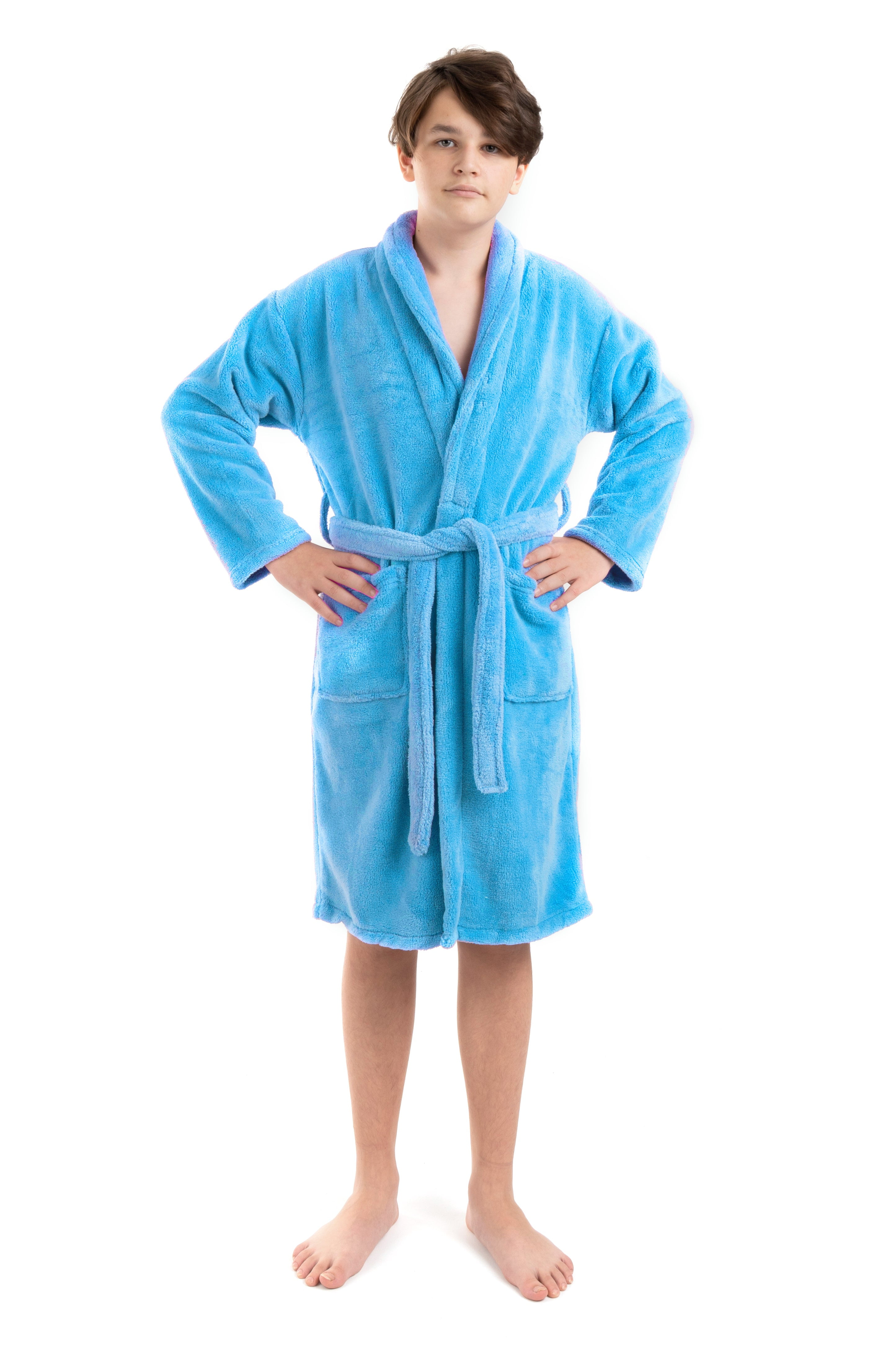 BC BARE COTTON Bare Cotton Kids Microfiber Fleece Shawl Robe - Boys ...