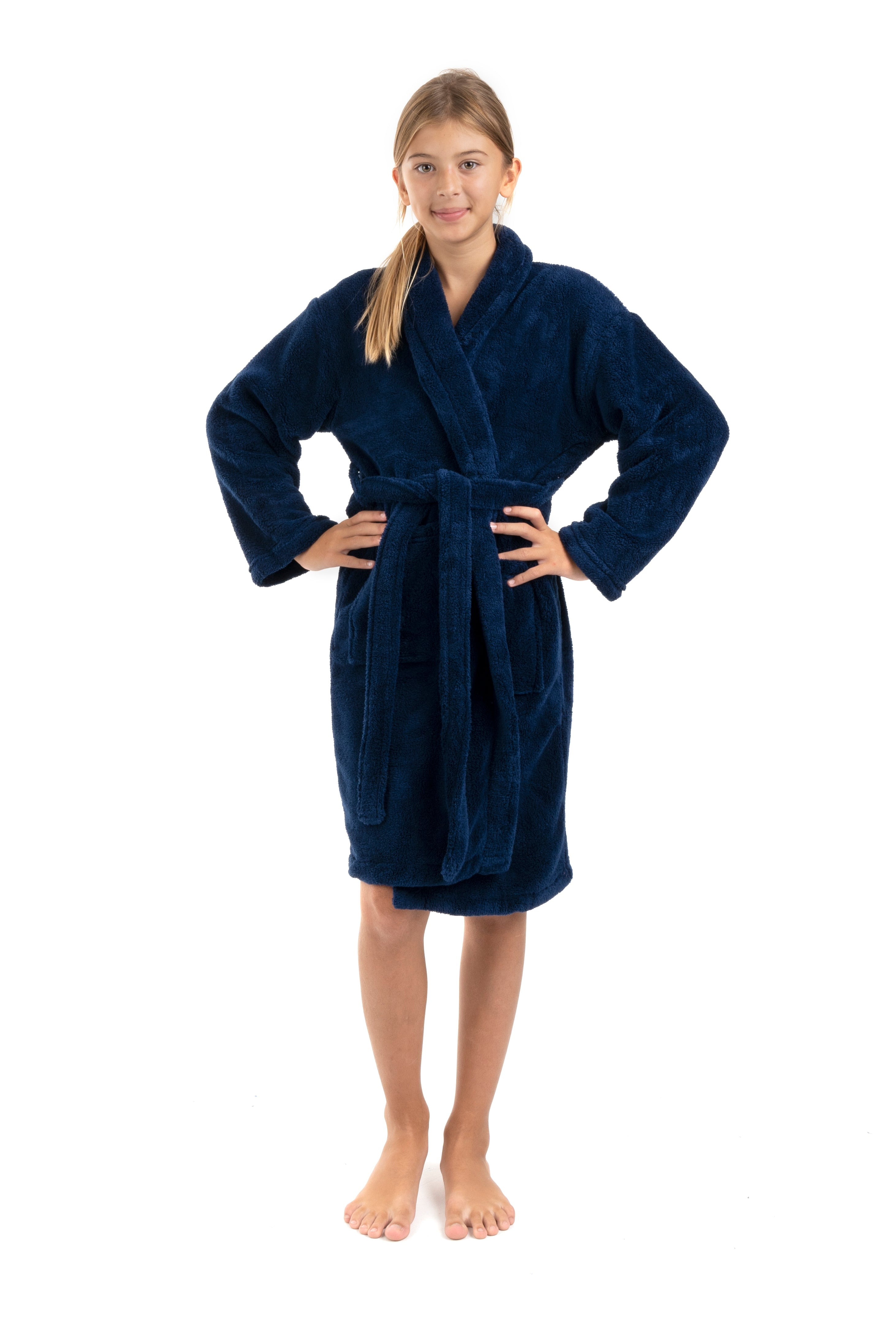 BC BARE COTTON Bare Cotton Kids Microfiber Fleece Shawl Robe - Girls ...