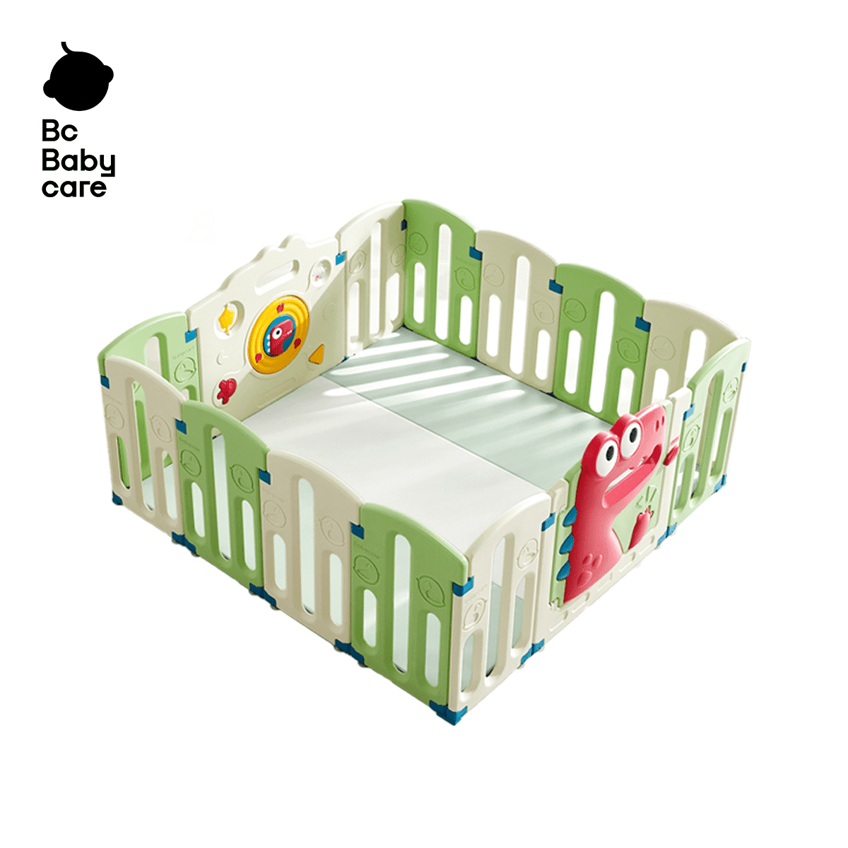 BC Babycare 3-in-1 Baby Playpen with Interactive Playboard, Indoor Safety Play Yard with Non ...