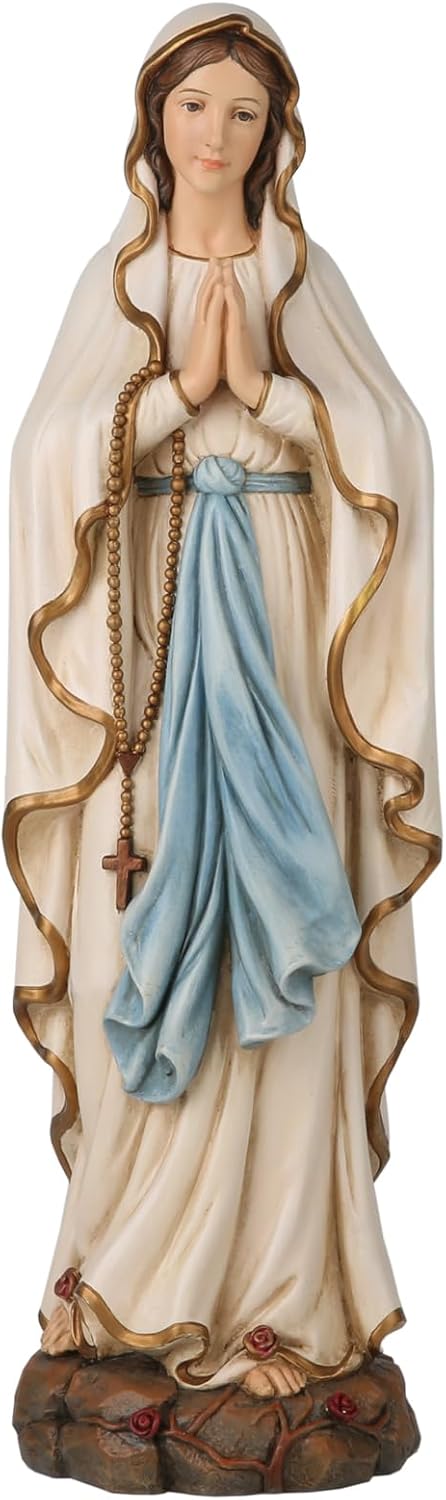 BC Catholic Our Lady of Lourdes Statue, Blessed Virgin Mary Figure for ...