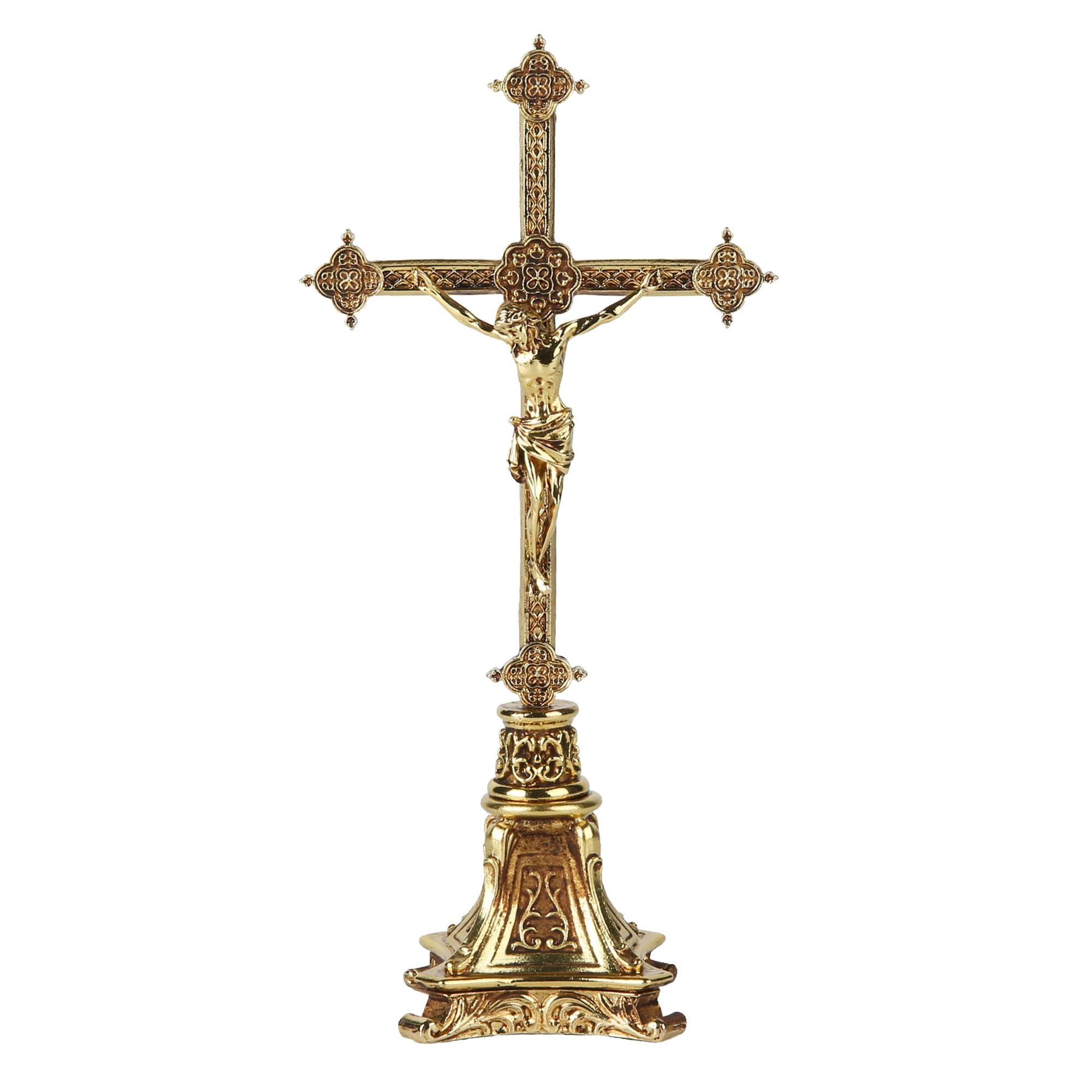 BC Catholic Metal Standing Crucifix, Jesus Christ Cross for Altar ...