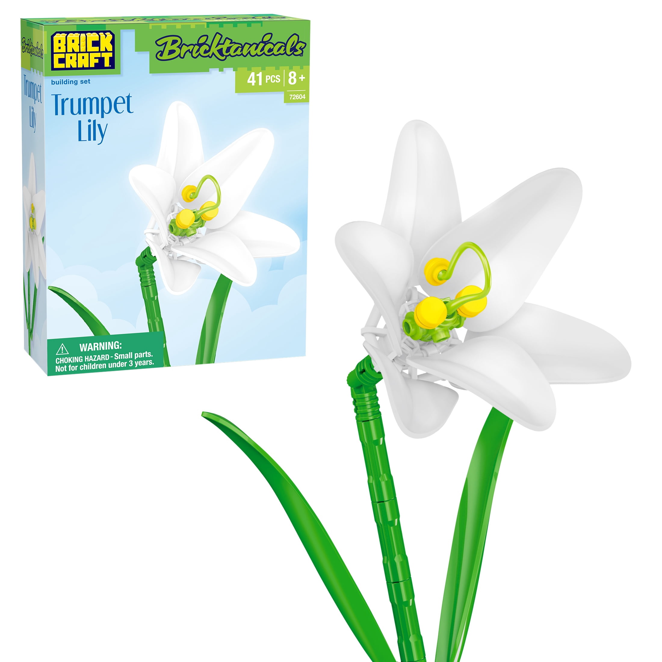Brickcraft Bricktanicals Trumpet Lily Flower Building Kit (41-Piece Set ...