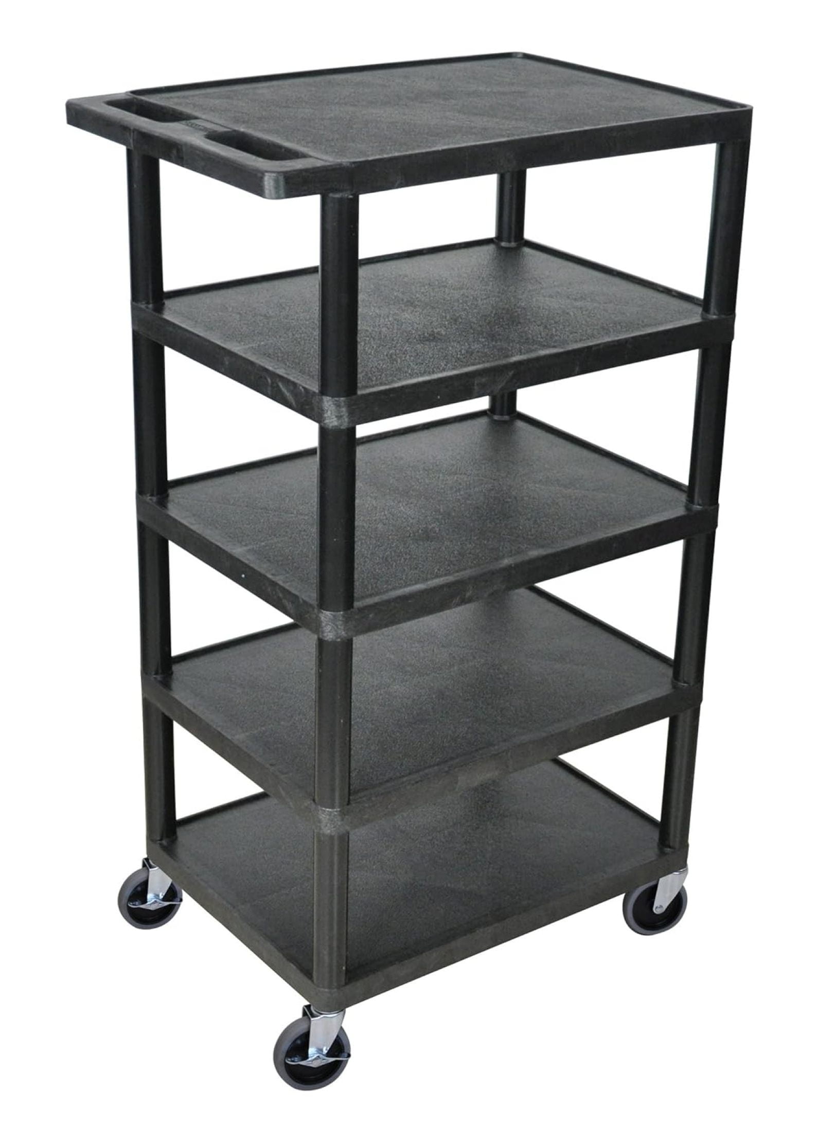 BC50-B Structural Foam Plastic Utility Cart with Five Flat-Shelves Each ...