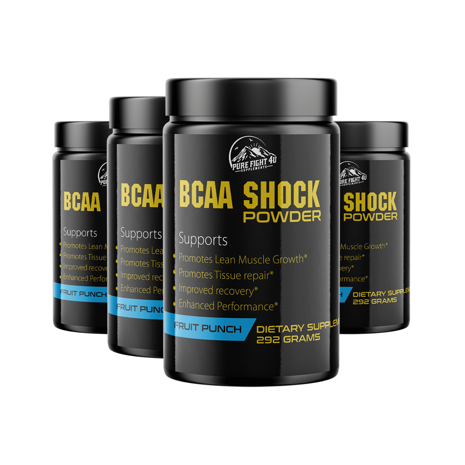 BCAA Shock Powder Fruit Punch Flavor 292 Grams - 4 Bottles - Walmart.com