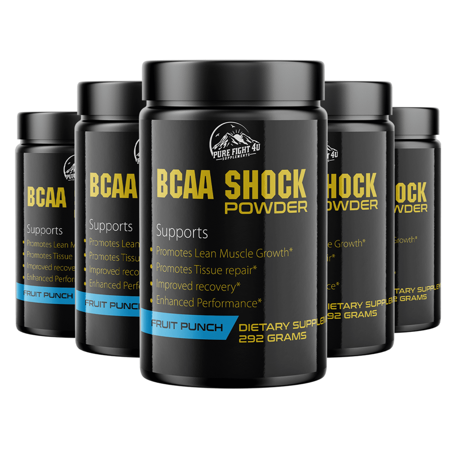 BCAA Shock Powder Fruit Punch Flavor 292 Grams - 5 Bottles - Walmart.com
