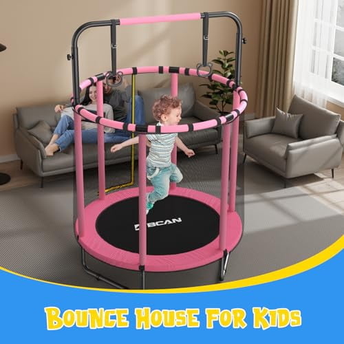 BCAN 60''/55" Mini Trampoline for Ages 1 to 8 Kid, 5FT Toddler ...