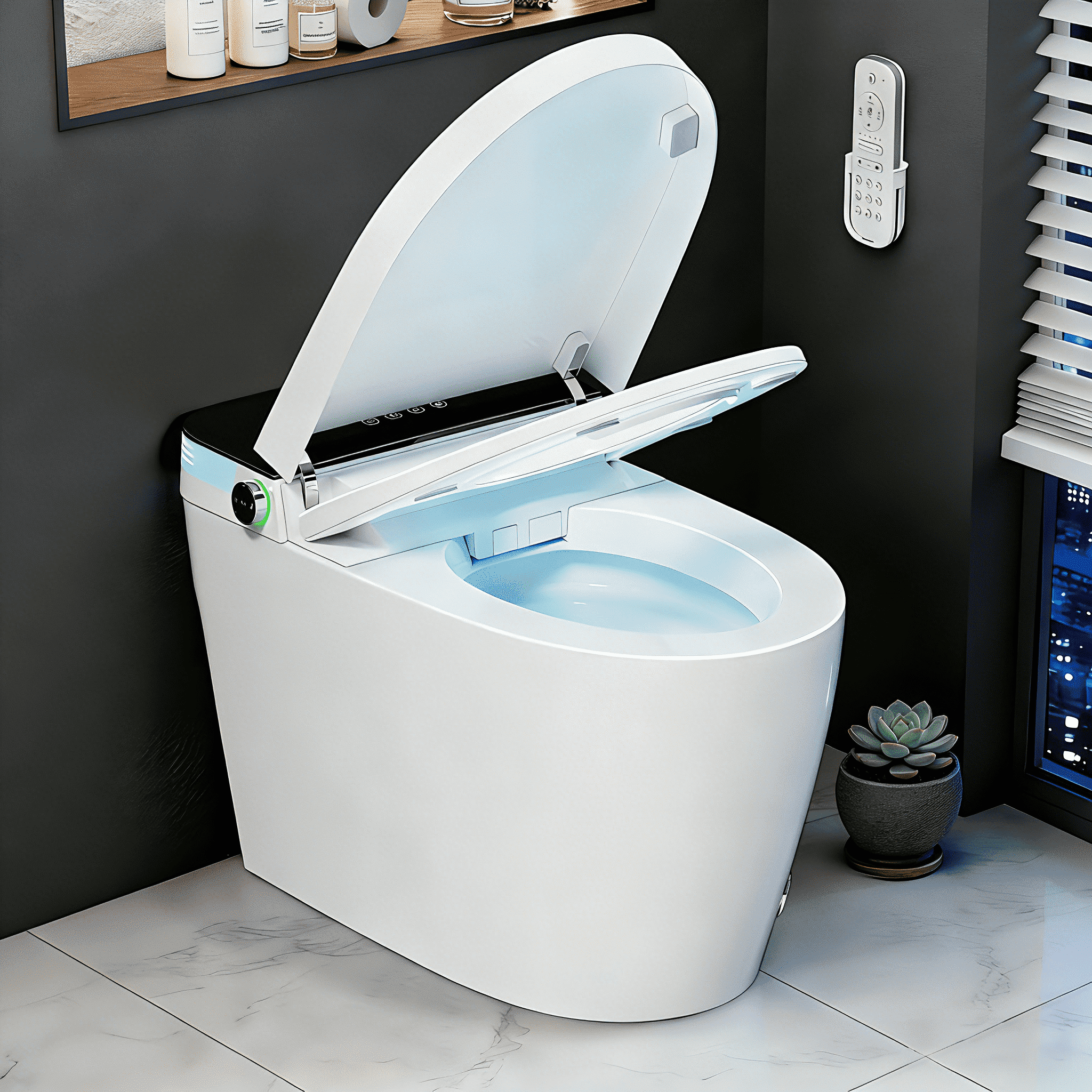 BCANHOME Smart Toilet with Built-in Bidet,One-piece Toilet with ...