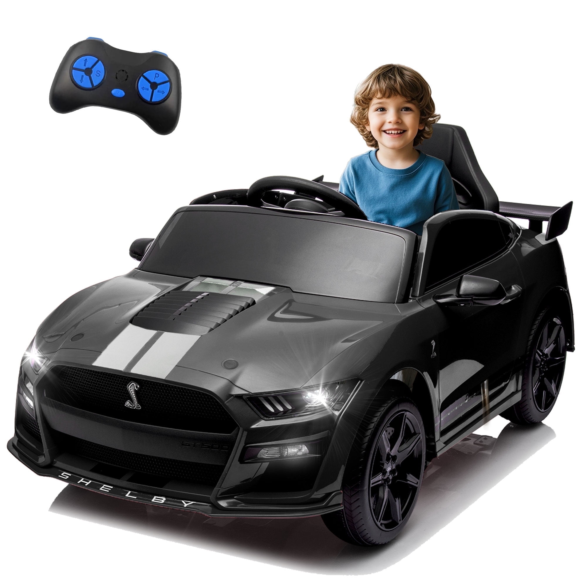 BCARORUR 12V Ford Mustang Shelby GT500 Ride on Toy w/Parents Control ...