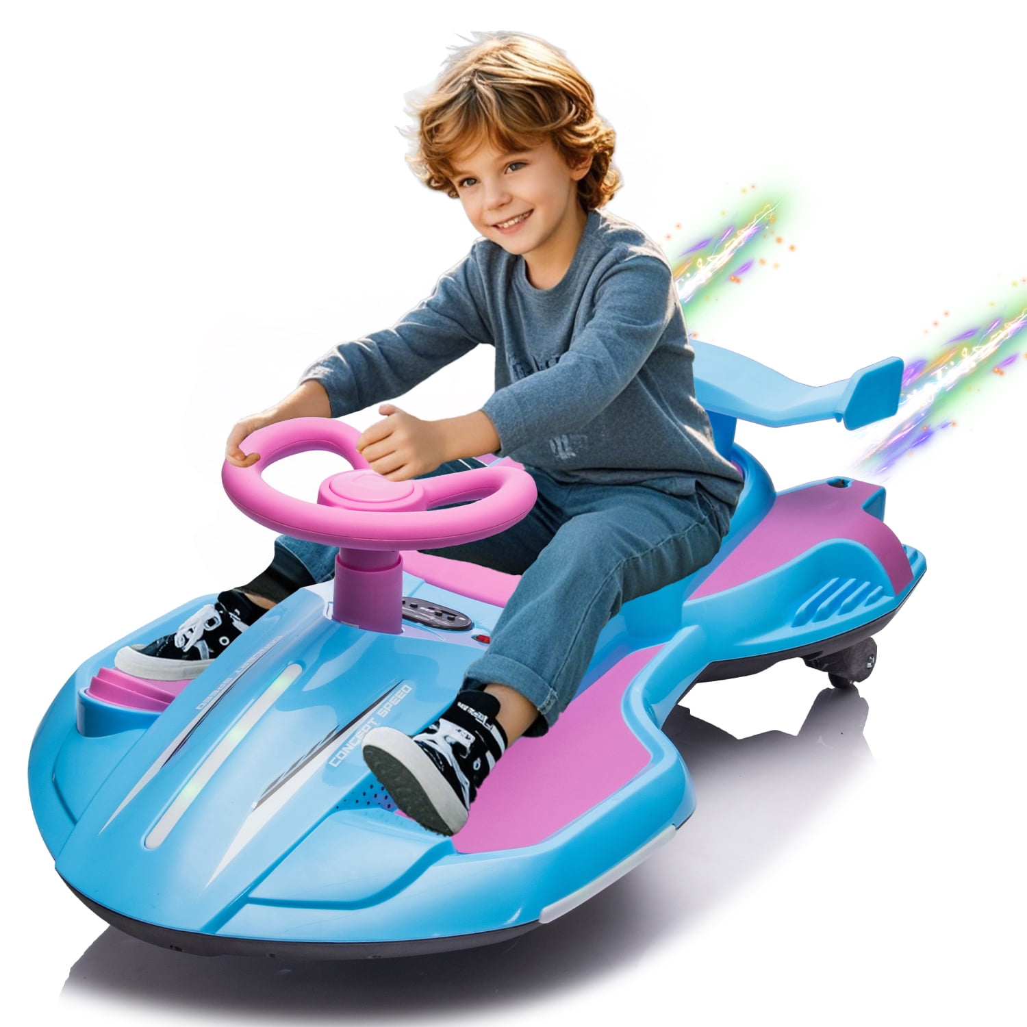 BCARORUR 12V Wiggle Car Ride on Toy, Electric Wiggle Car w/ 360 Degree ...