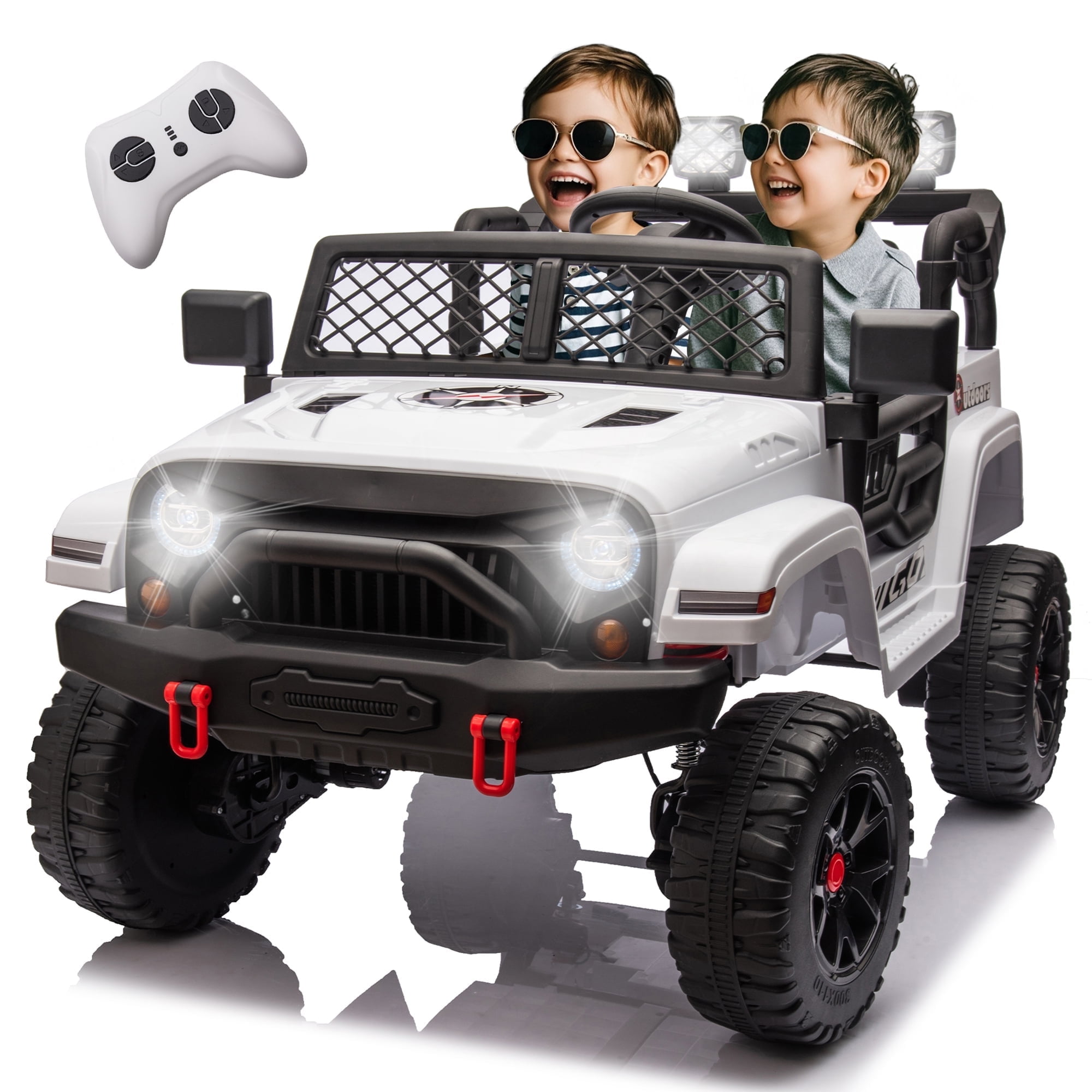 BCARORUR 24V 2 Seater Ride On Toys Car for Big Kids, Power Car Wheels w/Remote Control, 4x100W ...