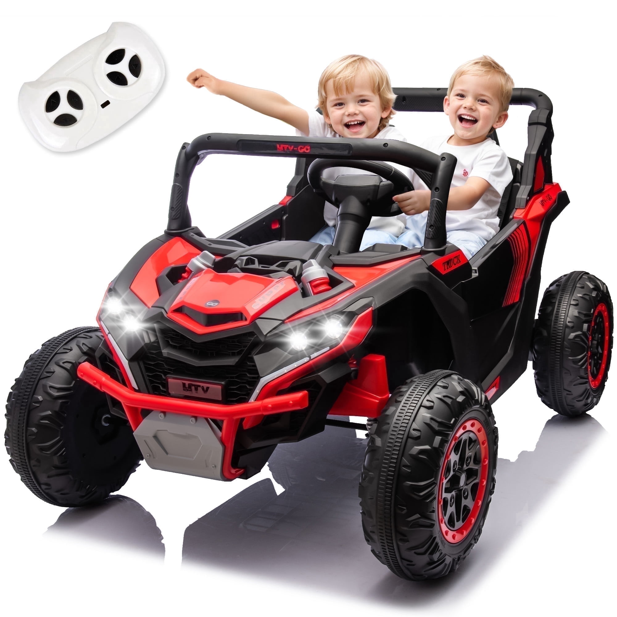 Xuanlur 24V 7AH 2 Seater Ride on Toys for Big Kids w/ 20" Large Seat ...