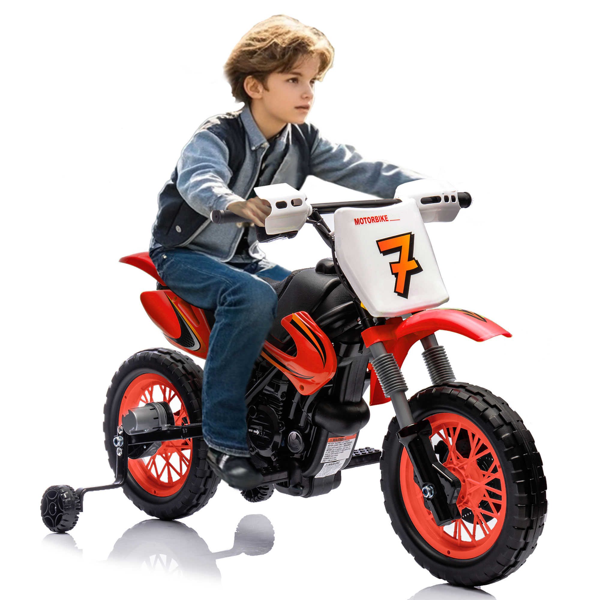 BCARORUR Kids Ride On Electric Toy Motorcycle, 12V Battery-Powered Ride-On Toy w/Rear Suspension ...