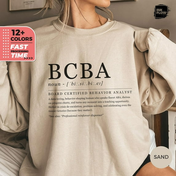 BCBA Definition Sweatshirt, Board Certified Behavior Analyst Sweater ...