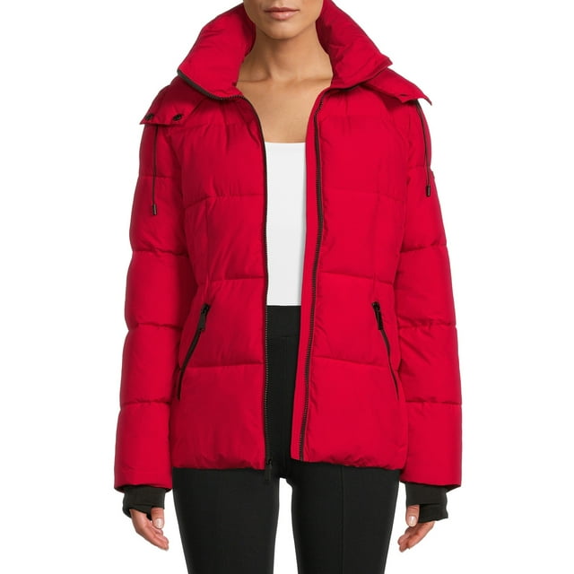 BCBG Paris Women's and Women's Plus Cloud Puffer Coat with Hood, Sizes ...
