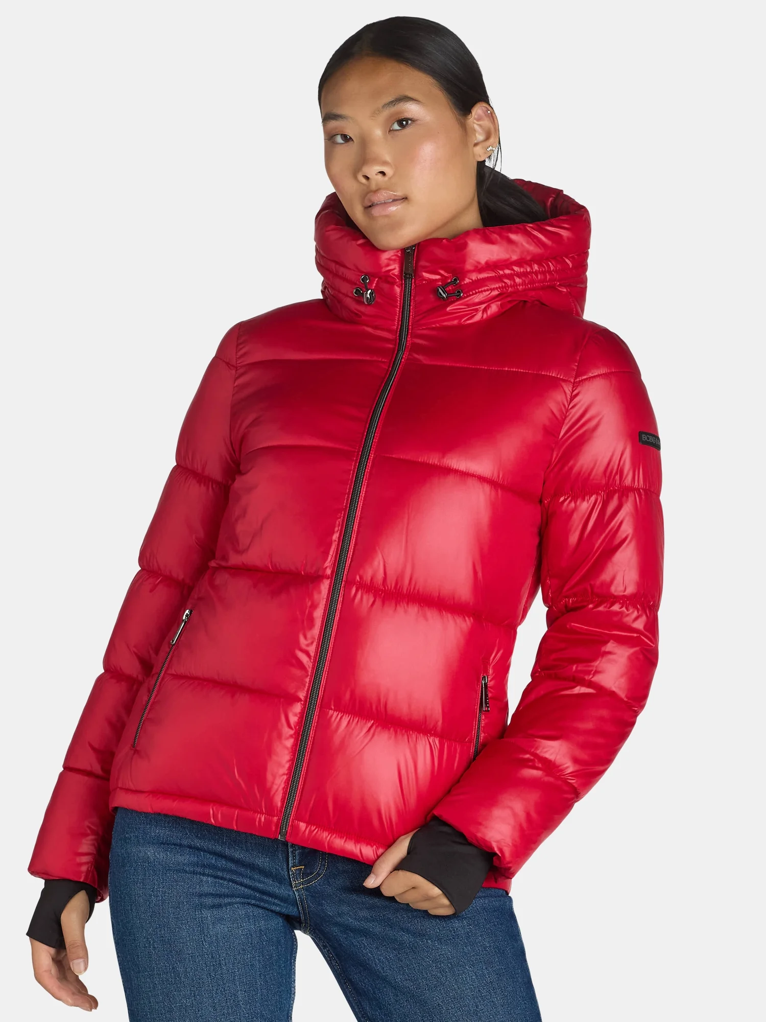 BCBG Paris Women's and Women's Plus Hooded Puffer Jacket, Heavyweight ...