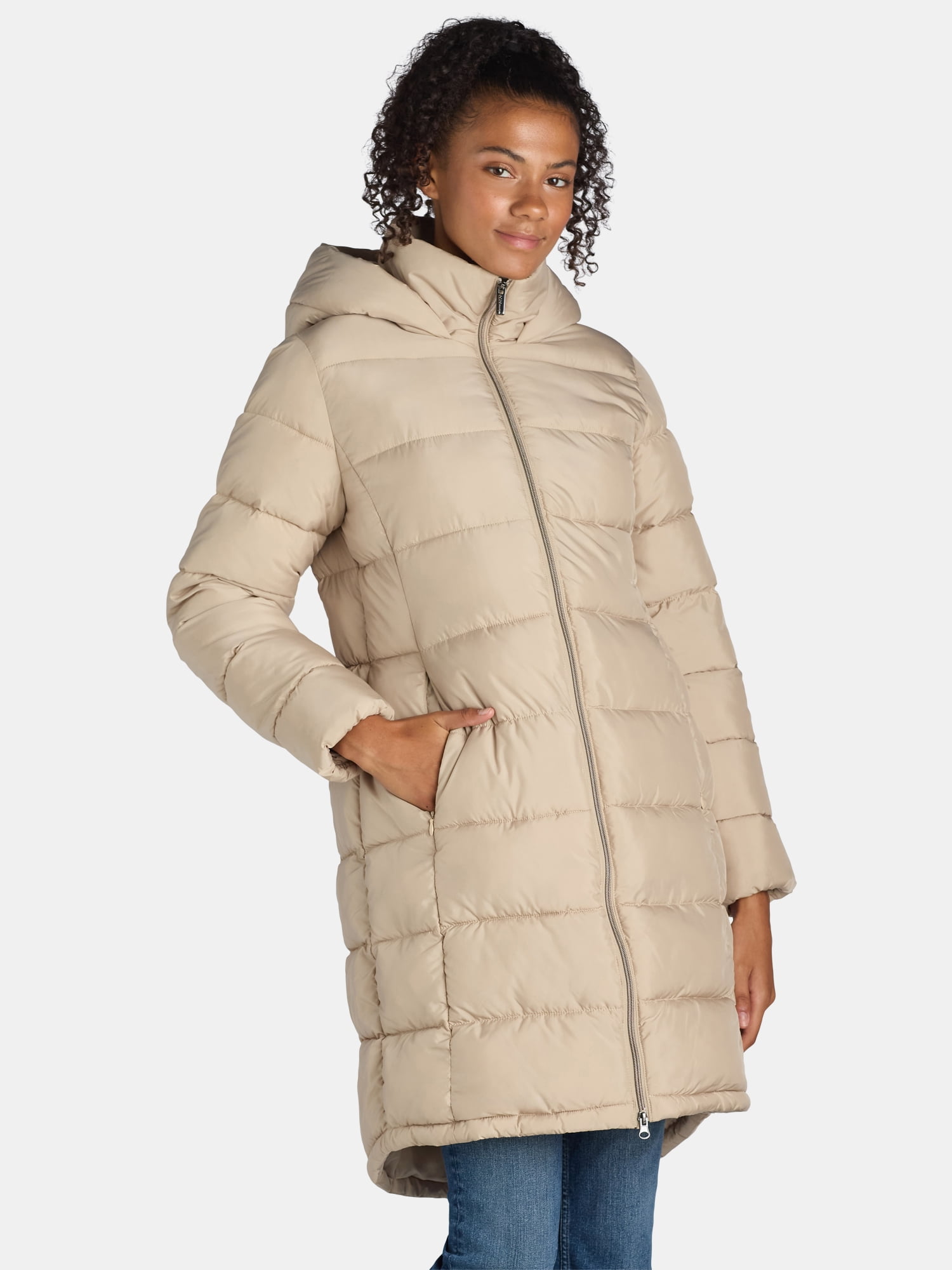 BCBG Paris Women's Long Hooded Puffer Coat, Sizes S-3X, Quilted ...