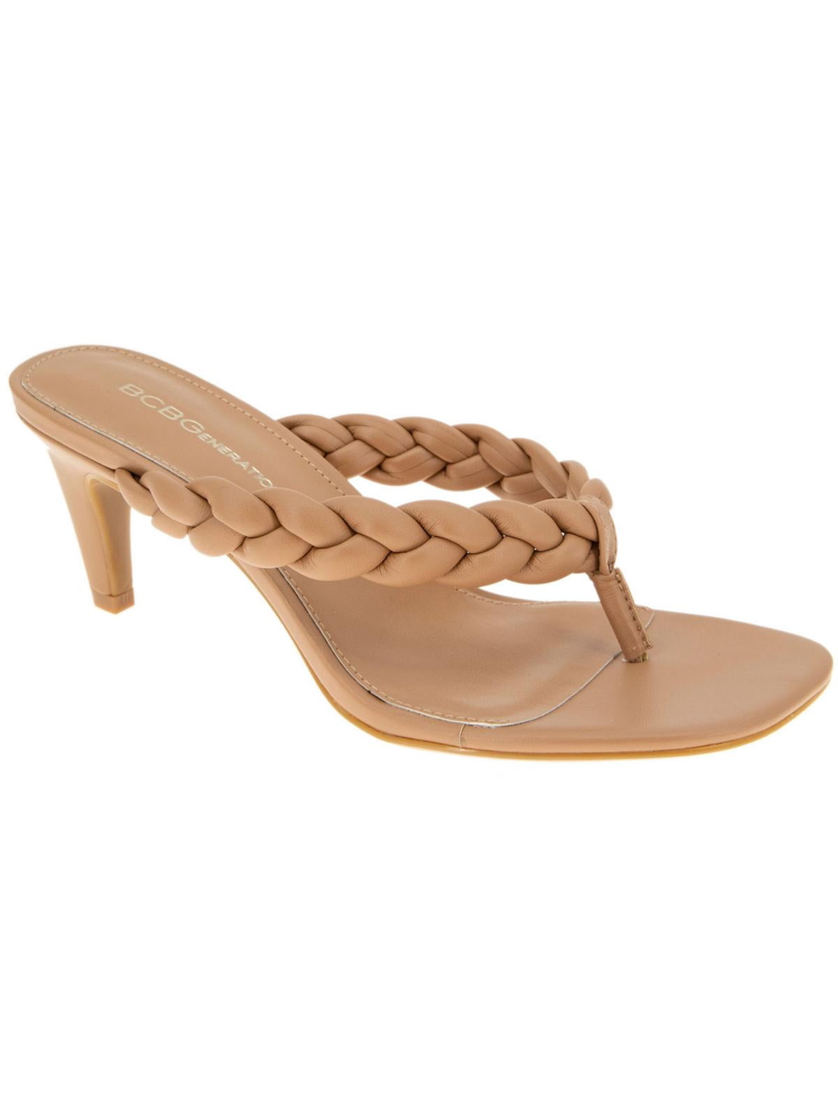 BCBGeneration Womens Tulani Faux Leather Thong Slide Sandals - Walmart.com