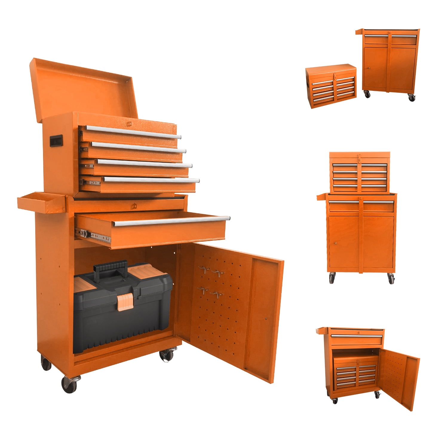 BCBYou Mobile Roller 5-Drawer Tool Chest & Cabinet, 2 in 1 Detachable ...