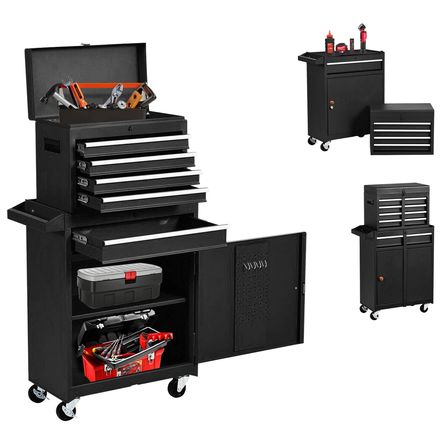 BCBYou 5-Drawer Tool Box with Wheels, Rolling Tool Chest with Drawers ...