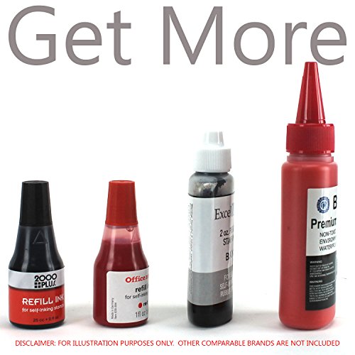 BCH Red and Black Stamp Ink Refill Combo – 2.5oz (75ml) Each Ink Bottle ...