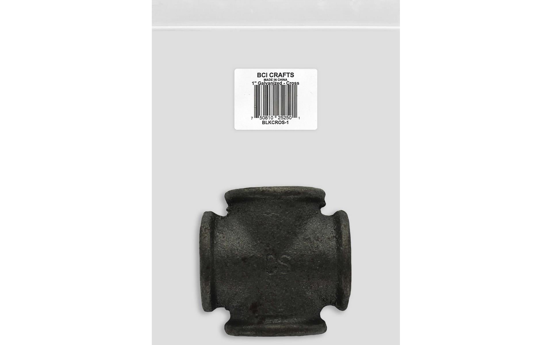 BCI Crafts Galvanized Pipe Cross Fitting 1" Black - Walmart.com