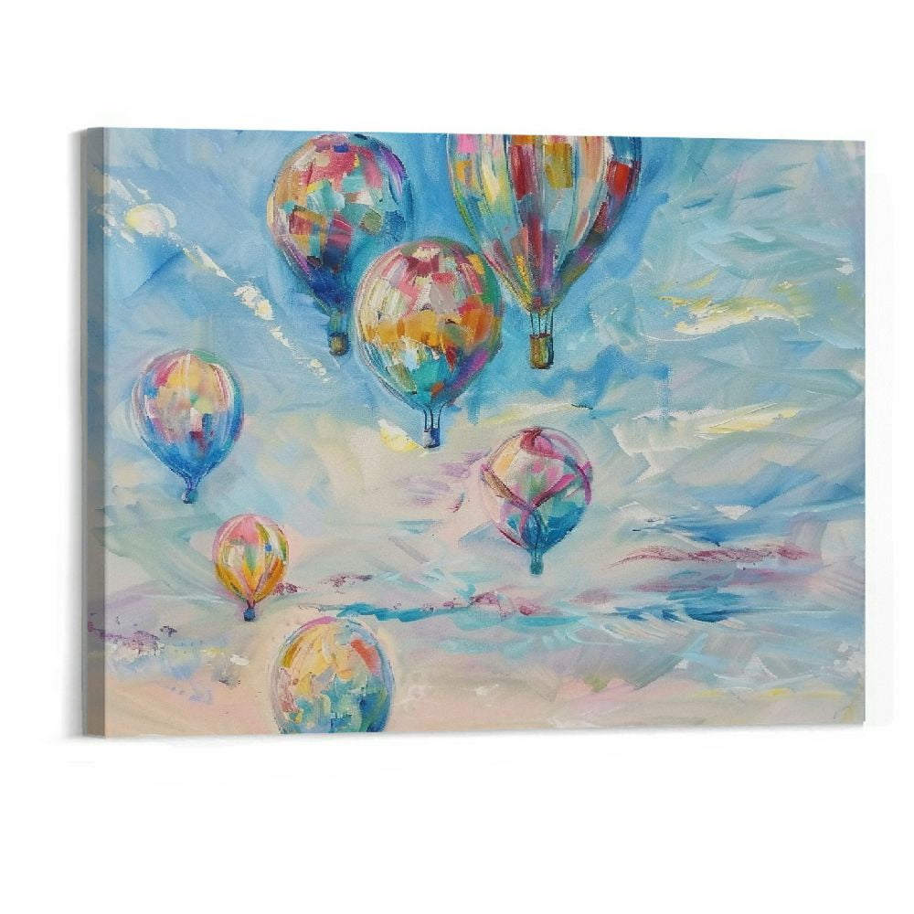 BCIIG Abstract Canvas Painting Colorful Hot Air Balloon Art Poster And ...