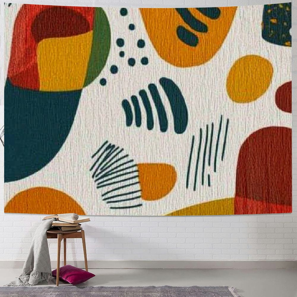 BCIIG Abstract Shapes Lines Colorful Tapestry Wall Hanging Unique Style ...