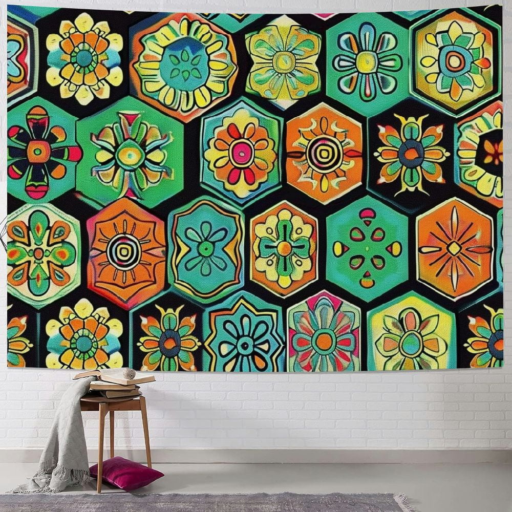 BCIIG Abstract Shapes Tapestry Wall Hanging Unique Style Graphic ...