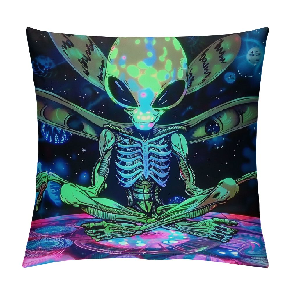 BCIIG Alien Hologram Graphic Decorative Throw Pillow Cover for Home ...
