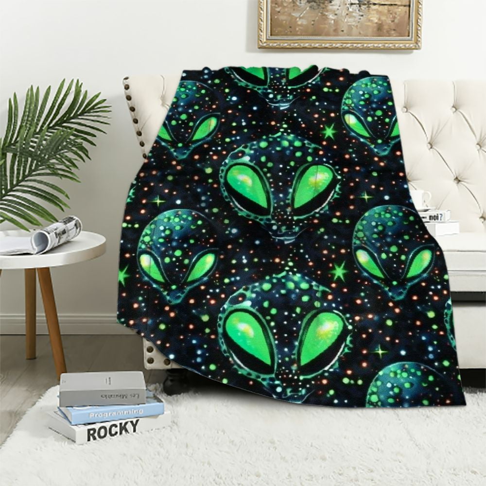 BCIIG Alien Throw Blanket Soft Cozy Plush Warm Fleece Blanket for Sofa ...