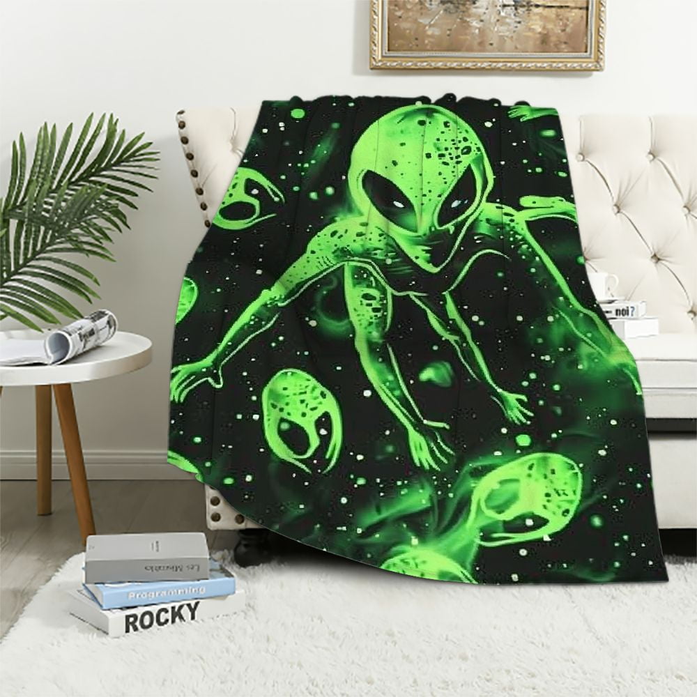 BCIIG Alien Throw Blanket Soft Cozy Plush Warm Fleece Blanket for Sofa ...