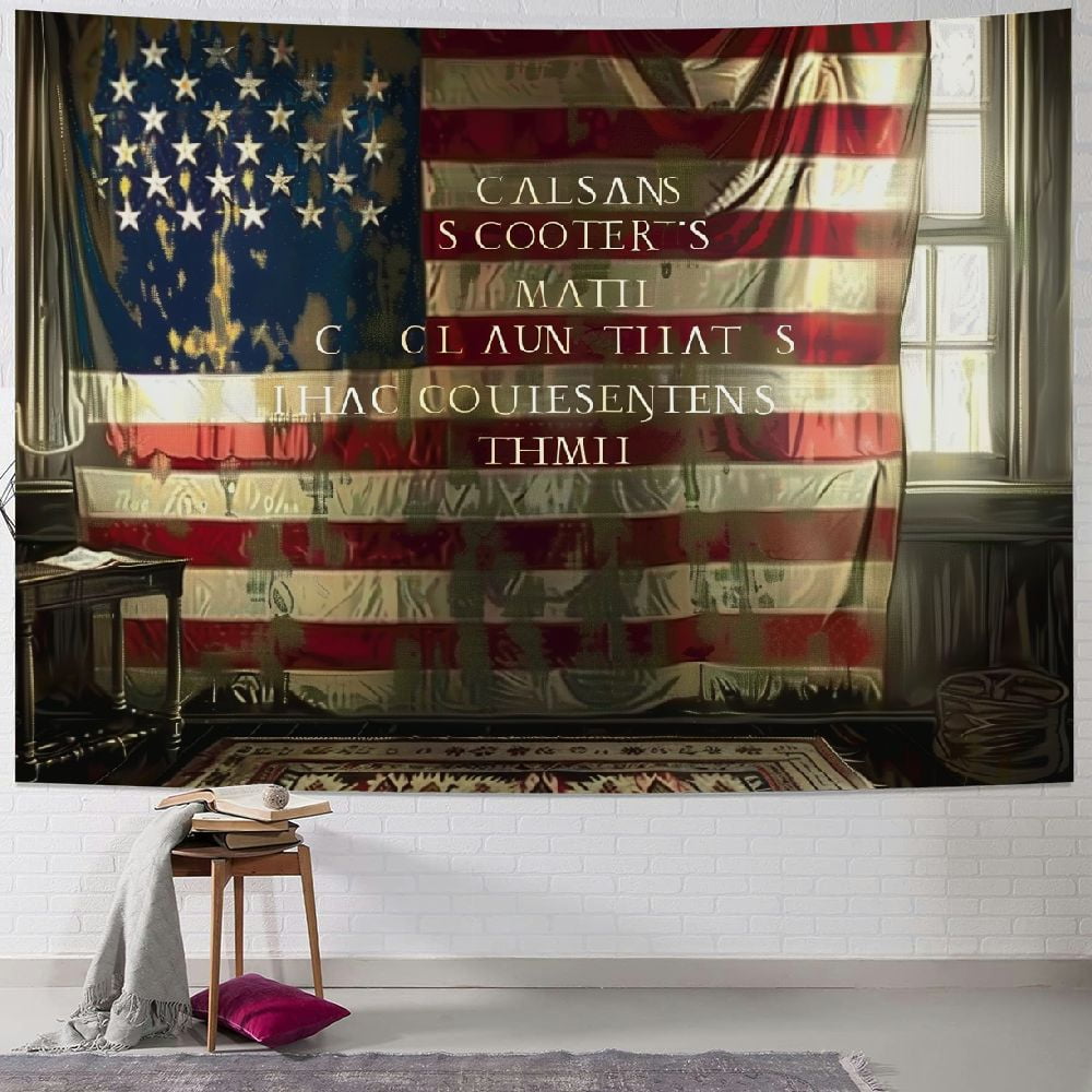 Bciig American Flag Tapestry Patriotic Independence Day Tapestry Wall Hanging Retro Stars And