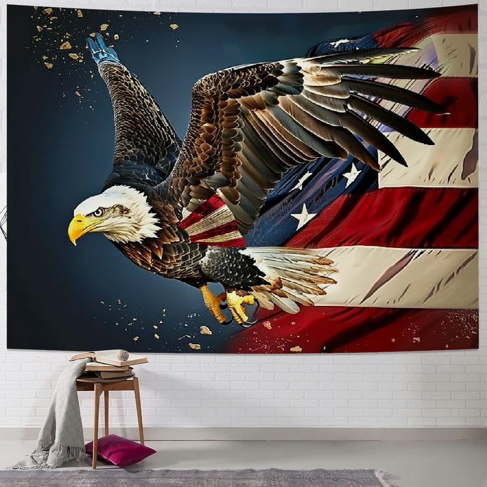 BCIIG American Flag Tapestry Wall Hanging, USA Patriotic Eagle Stars ...