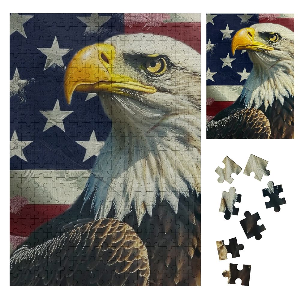BCIIG American Flag Wooden Jigsaw Puzzle Vertical Style Independence ...