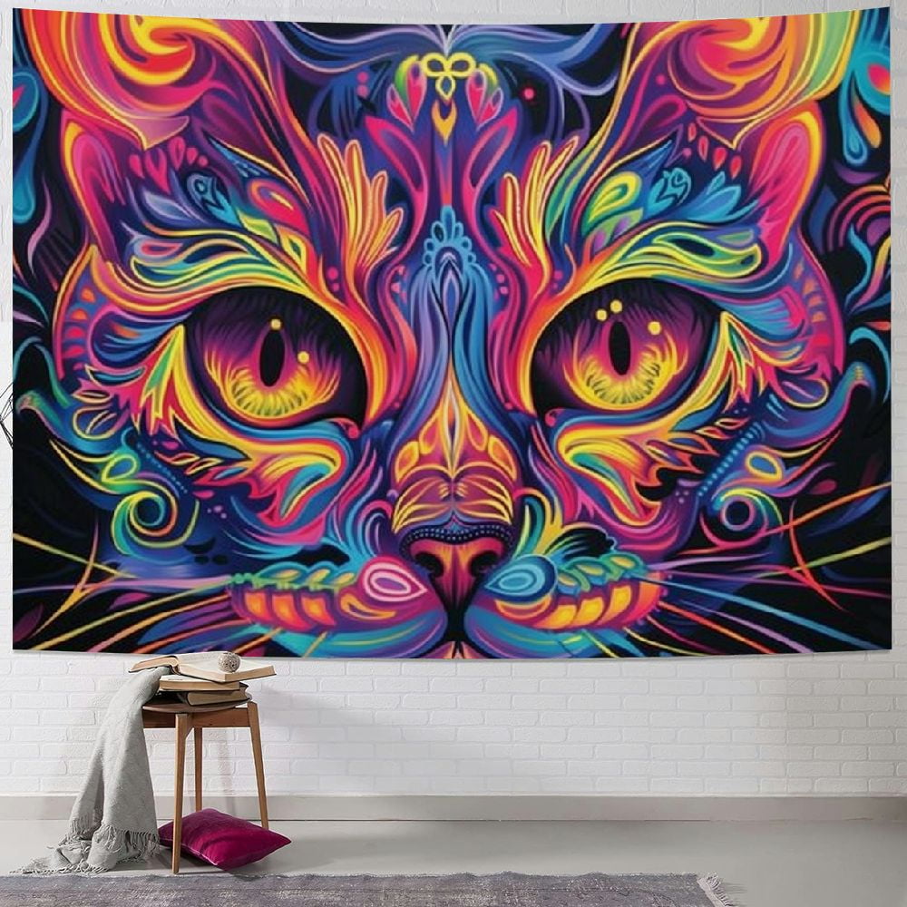 BCIIG Animal Cat Tapestry Colorful Cat Cool Wall Hanging Aesthetic ...