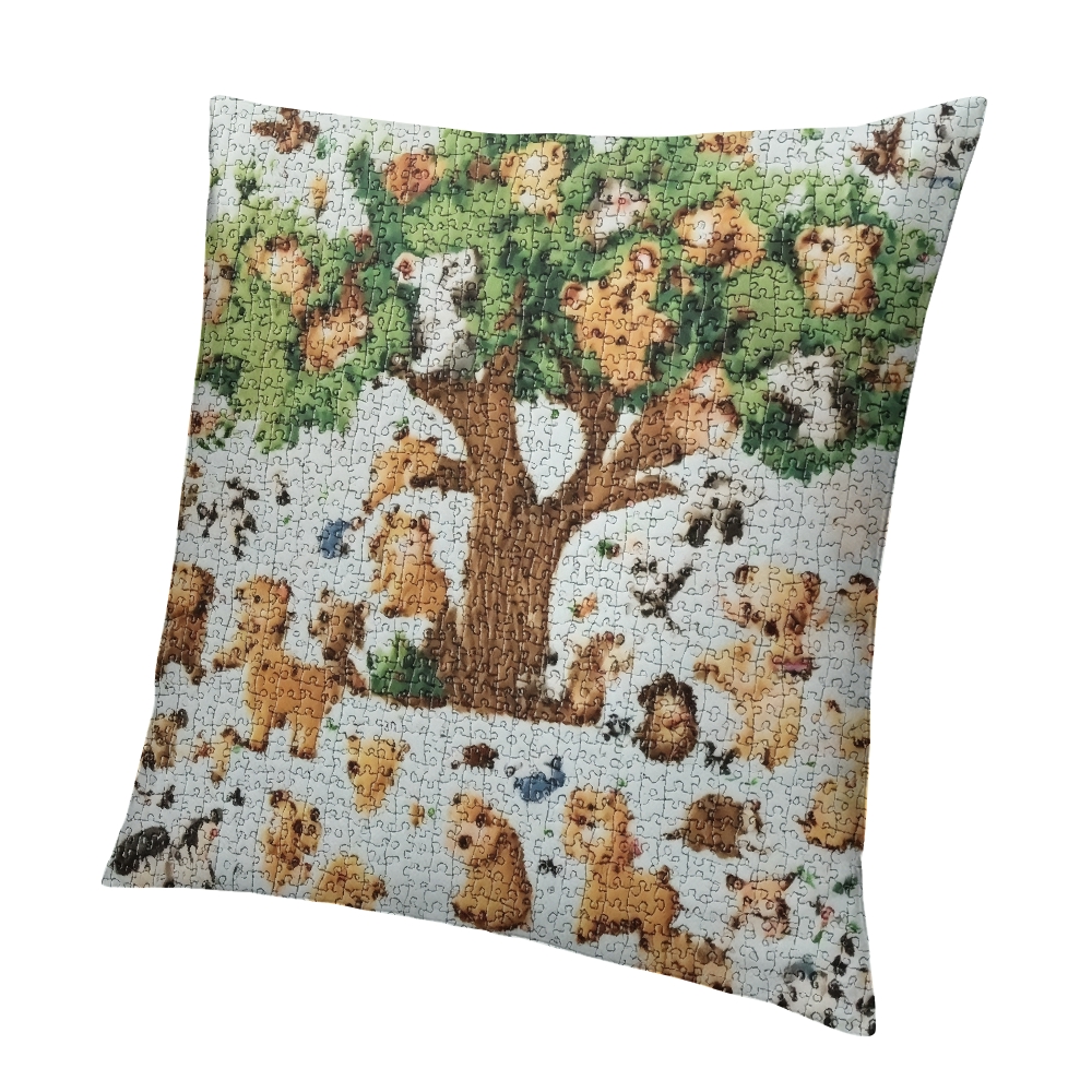 BCIIG Animals Tree Puzzle Short Plush Pillowcase, Home Furnishing Decor ...