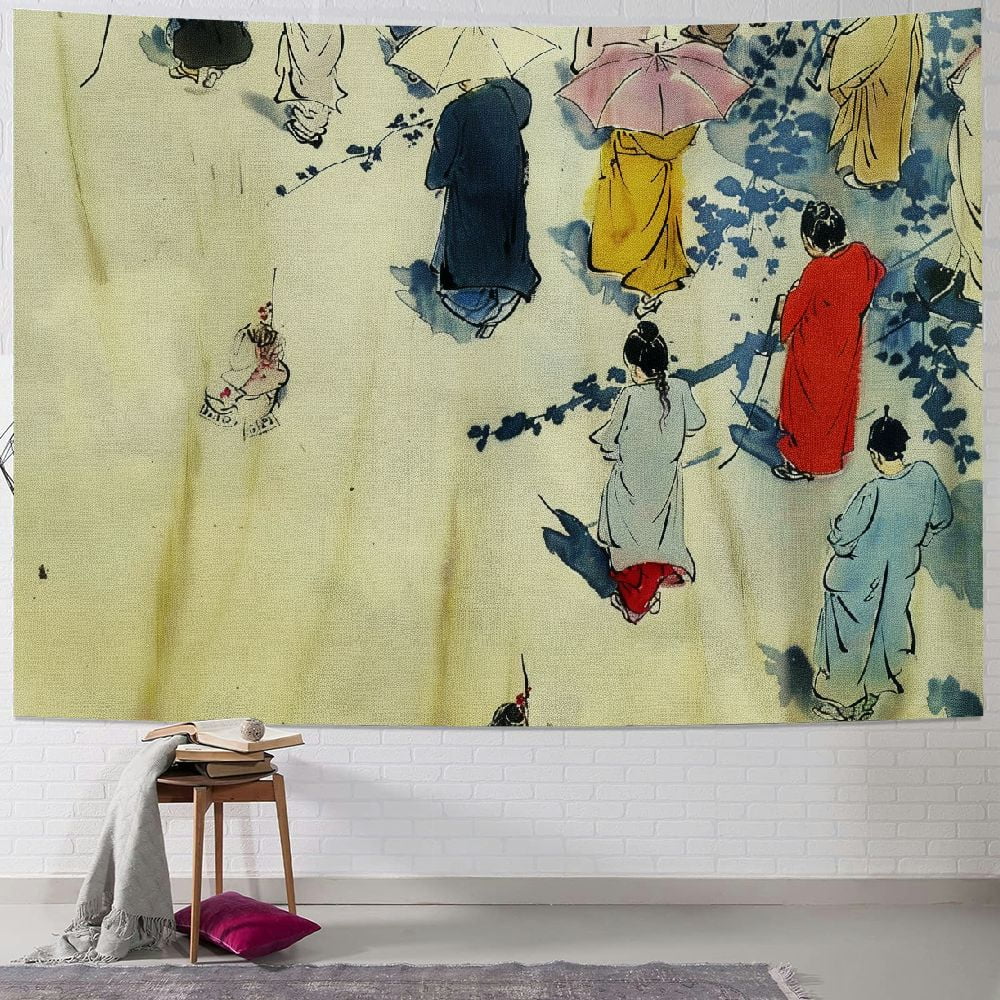 BCIIG Asian Tapestry Twin Size, Korean Folk Painting Minhwa Chestnut ...