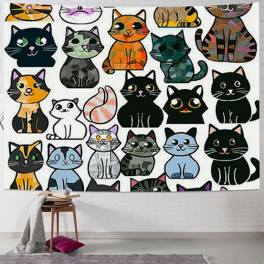 BCIIG Assorted Cats Cute and Adorable Perfect Peel and Stick Smiling ...